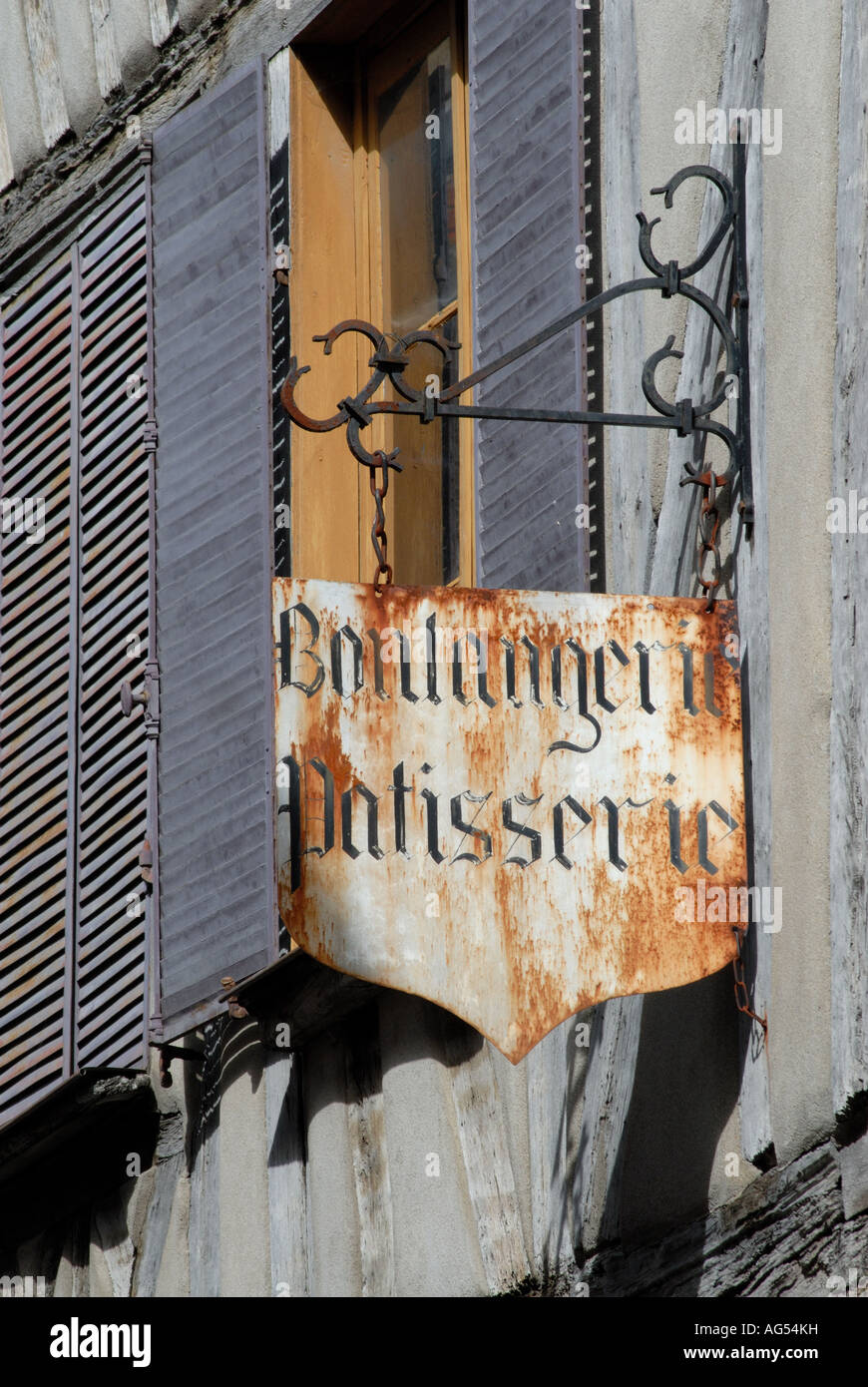 Traditional French bakery sign, Burgundy Stock Photo - Alamy