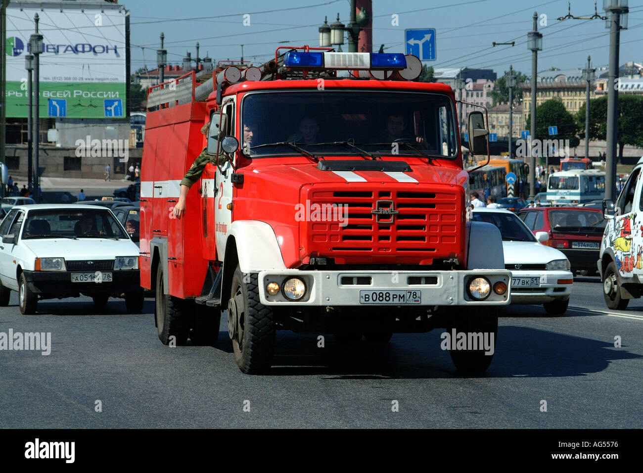 St Peterburg Russian Republic Fire Engine Stock Photo - Alamy