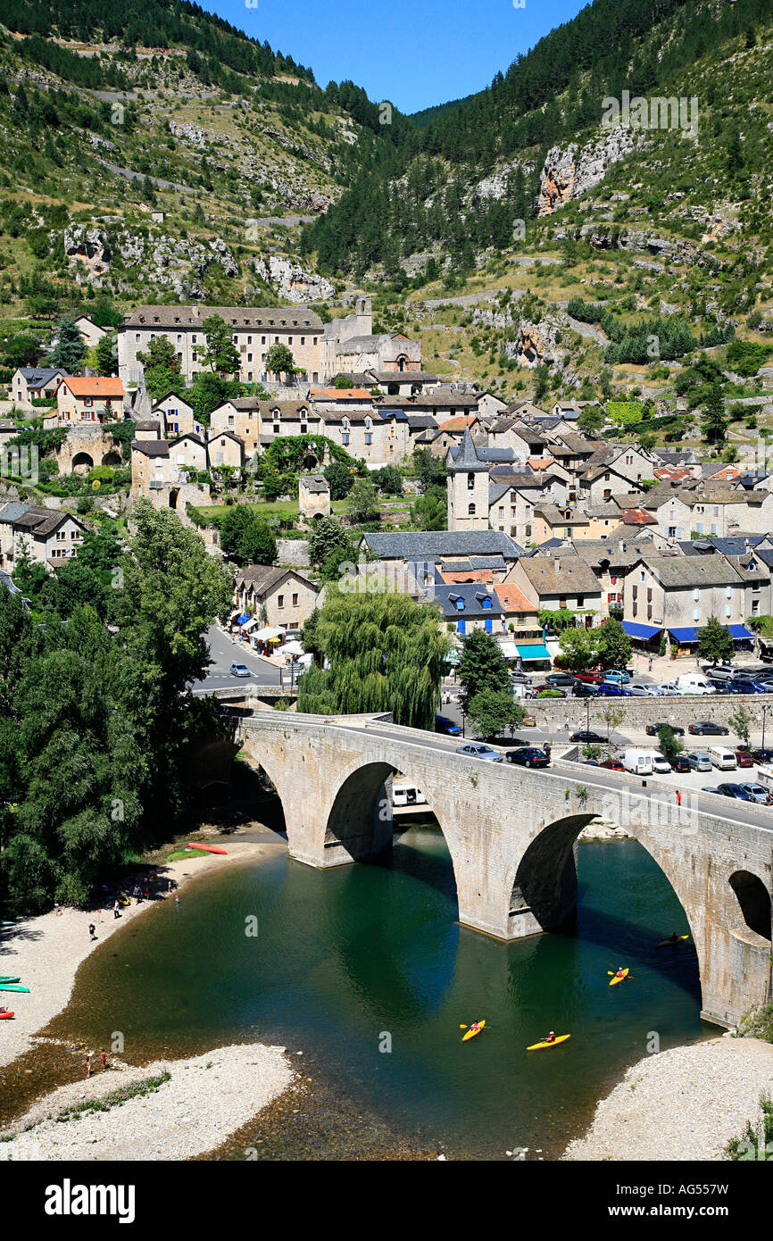 Overview of Sainte Enimie, France Stock Photo - Alamy