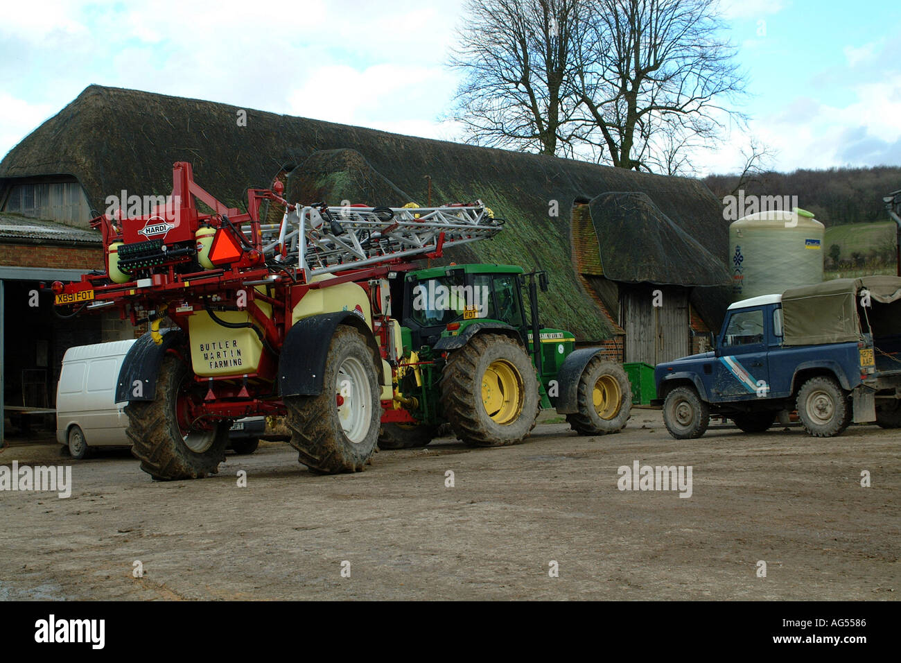 Crop Spraying Unit Tractor Farmyard England UK Stock Photo - Alamy