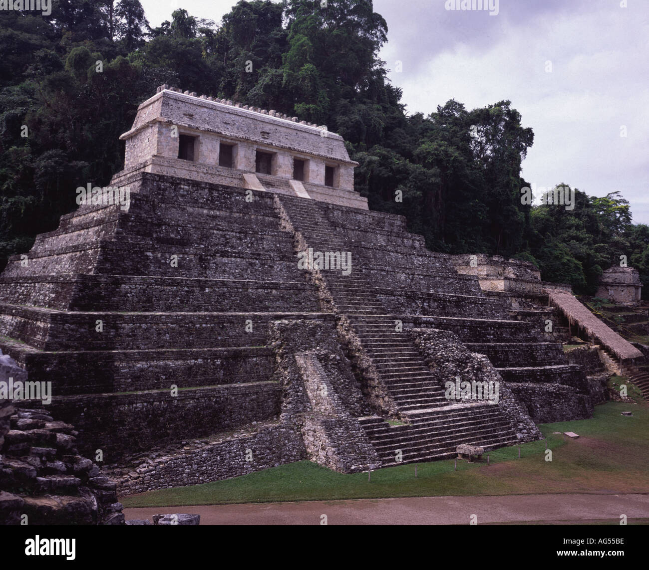 Temple of the Inscriptions Mayan stepped Pyramid Palenque Chiapas ...