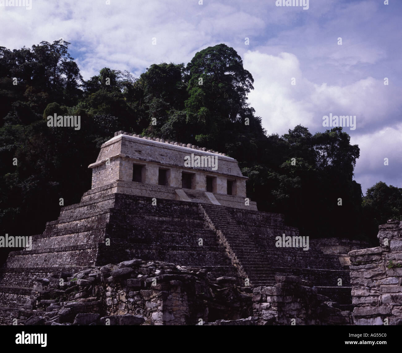Temple of the Inscriptions Mayan stepped Pyramid Palenque Chiapas ...