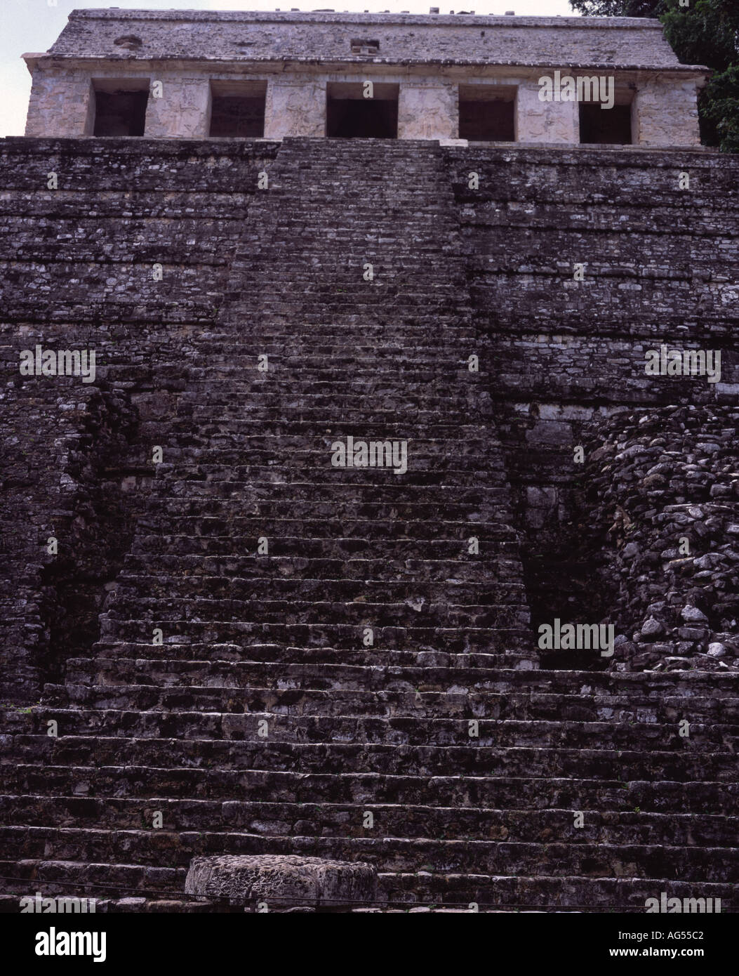 Temple of the Inscriptions Mayan stepped Pyramid Palenque Chiapas ...