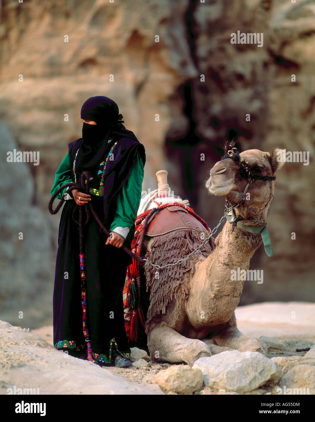 Jordanian Arab woman at Petra, Jordan Stock Photo - Alamy