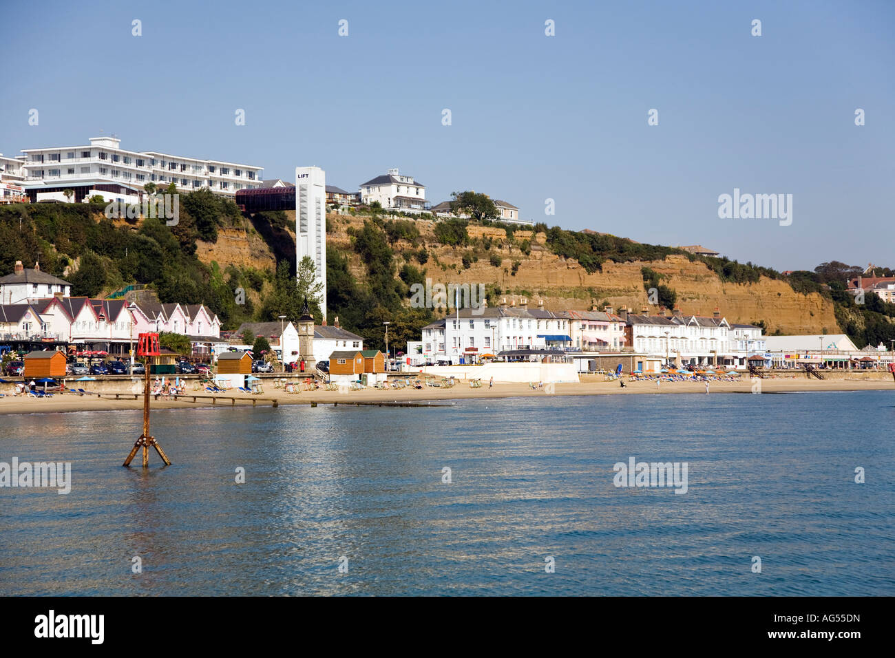 Cliff Lift at Shanklin view from the English Channel Stock Photo - Alamy