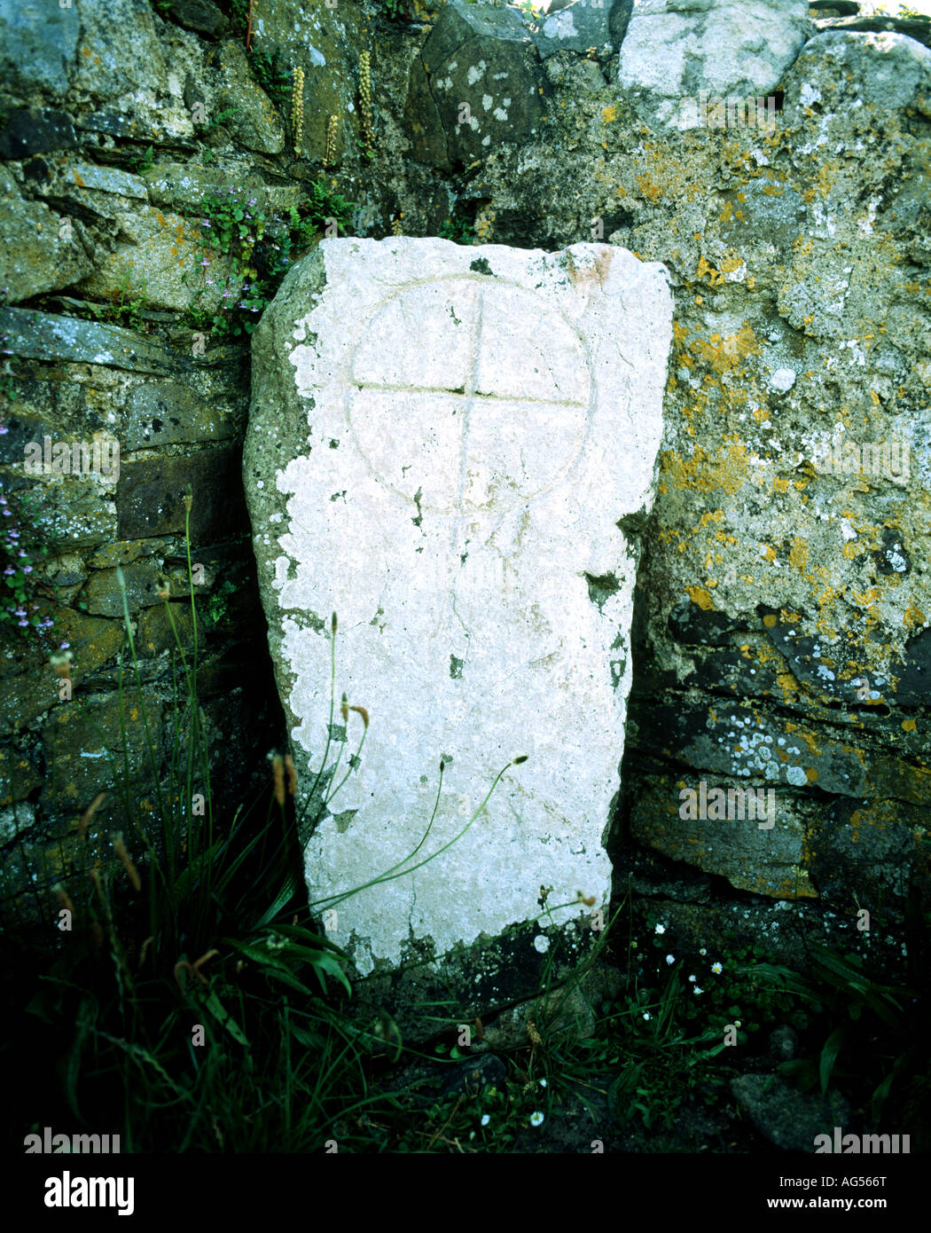 early celtic cross slab with insised ring cross 7th - 9th century st ...