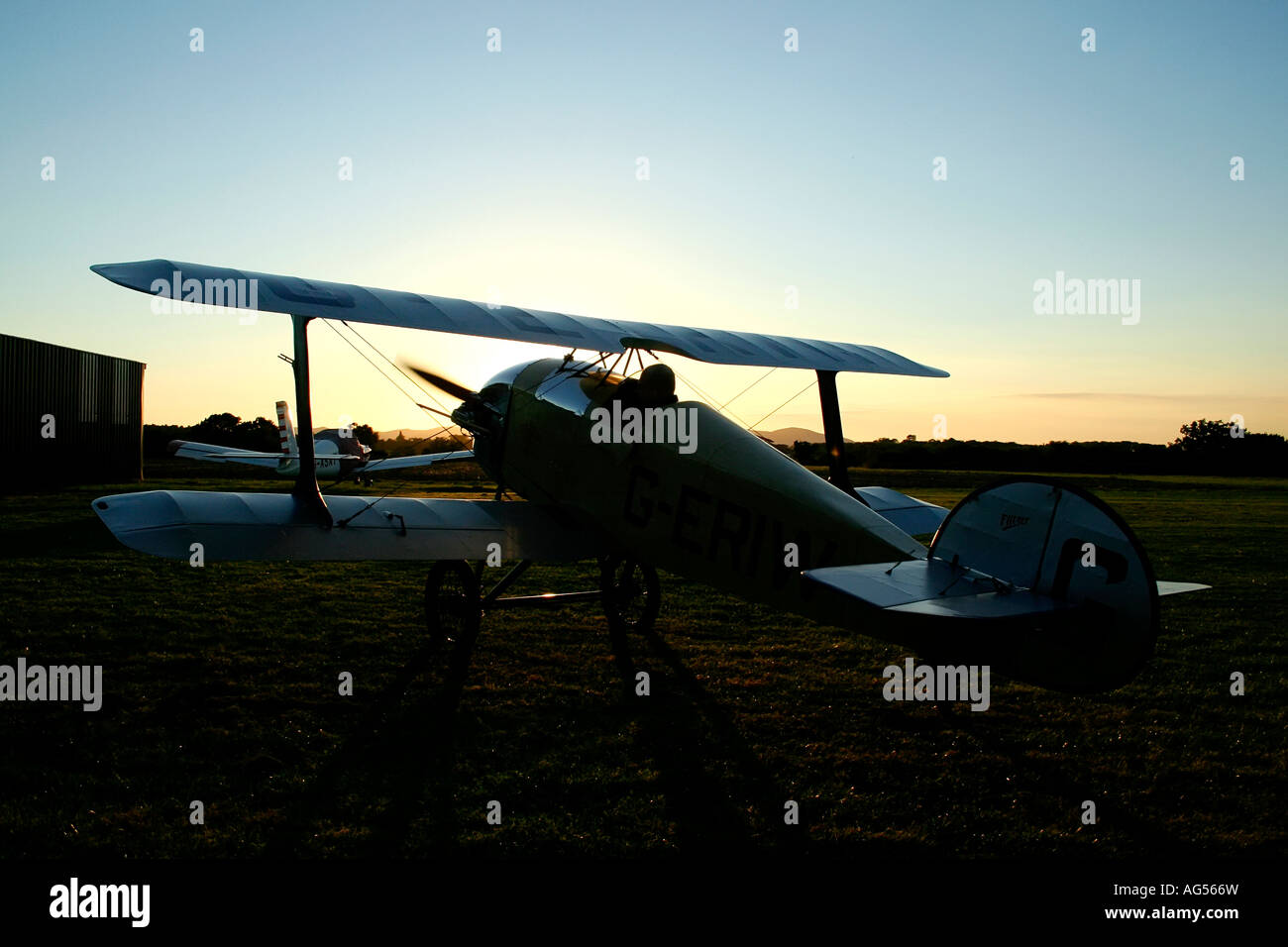 small homebuilt Flitzer biplane against evening sky Stock Photo - Alamy