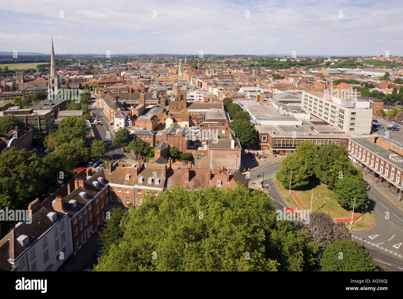 an aerial view of central Worcester Stock Photo - Alamy