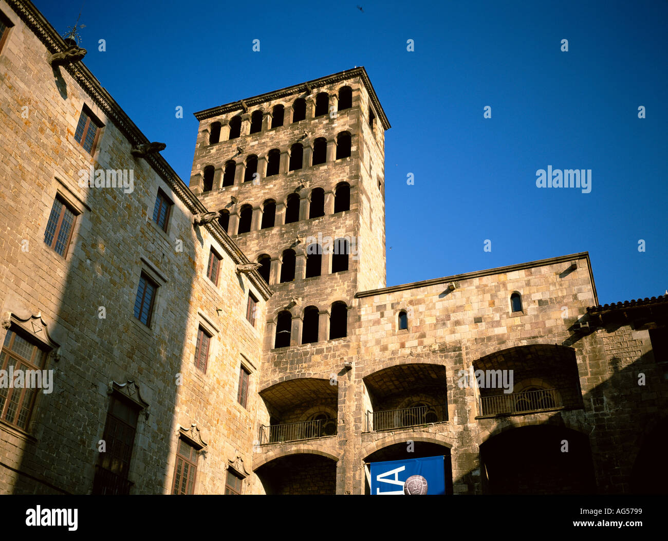 Spain Barcelona Palau Reial Major in the Barri Gotic area Stock Photo ...