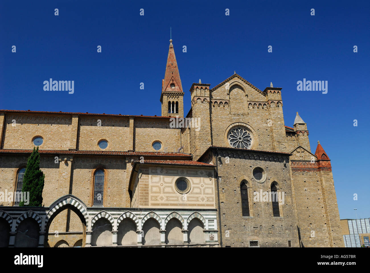 Side view of Santa Maria Novella Dominican order basilica cathedral in ...