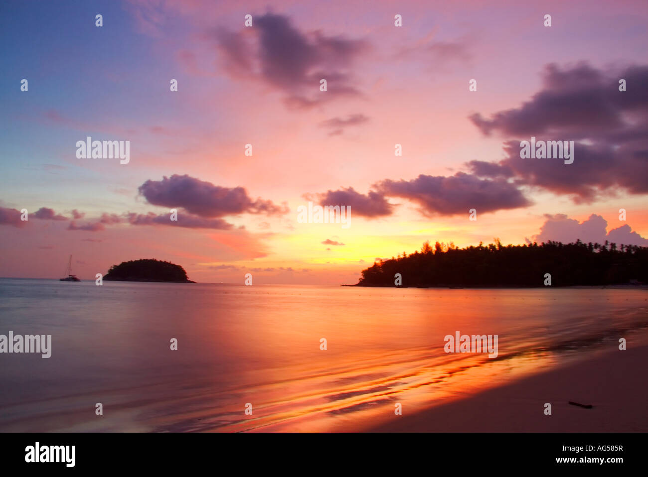 Phuket Thailand Beach Sunset Fantastic Color Stock Photo - Alamy