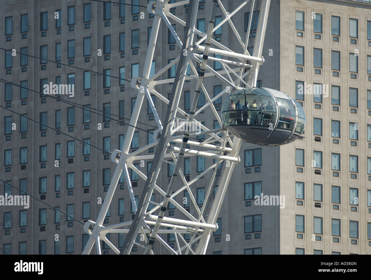 Pod on the london eye with shell centre office in background Stock ...