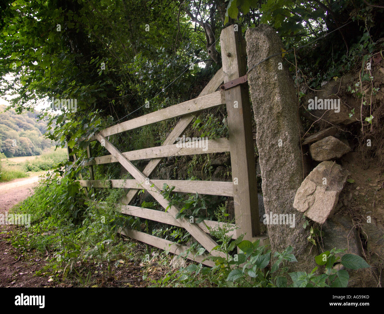 Rural farm gate Stock Photo - Alamy