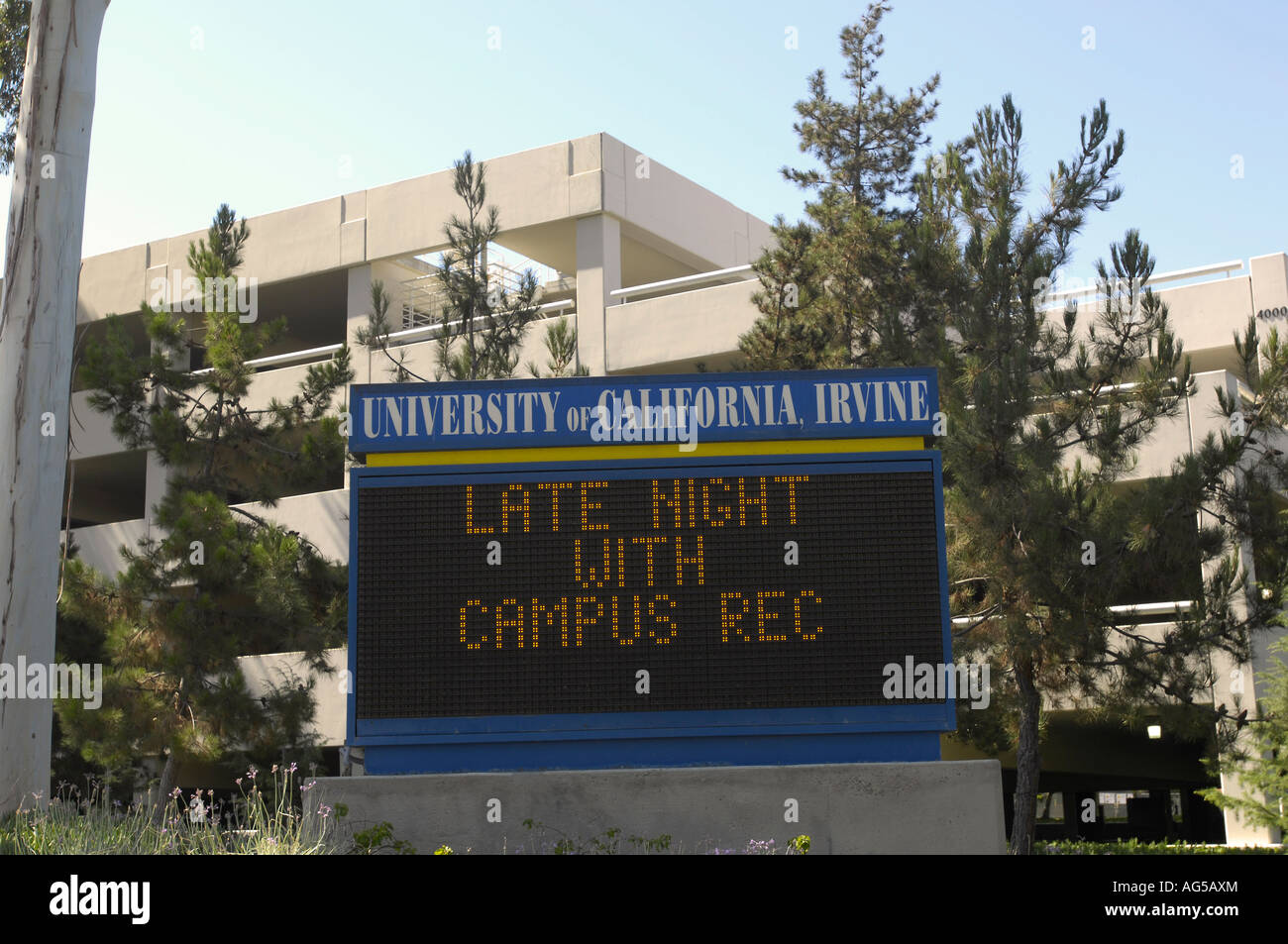 University display board at UCI Stock Photo - Alamy