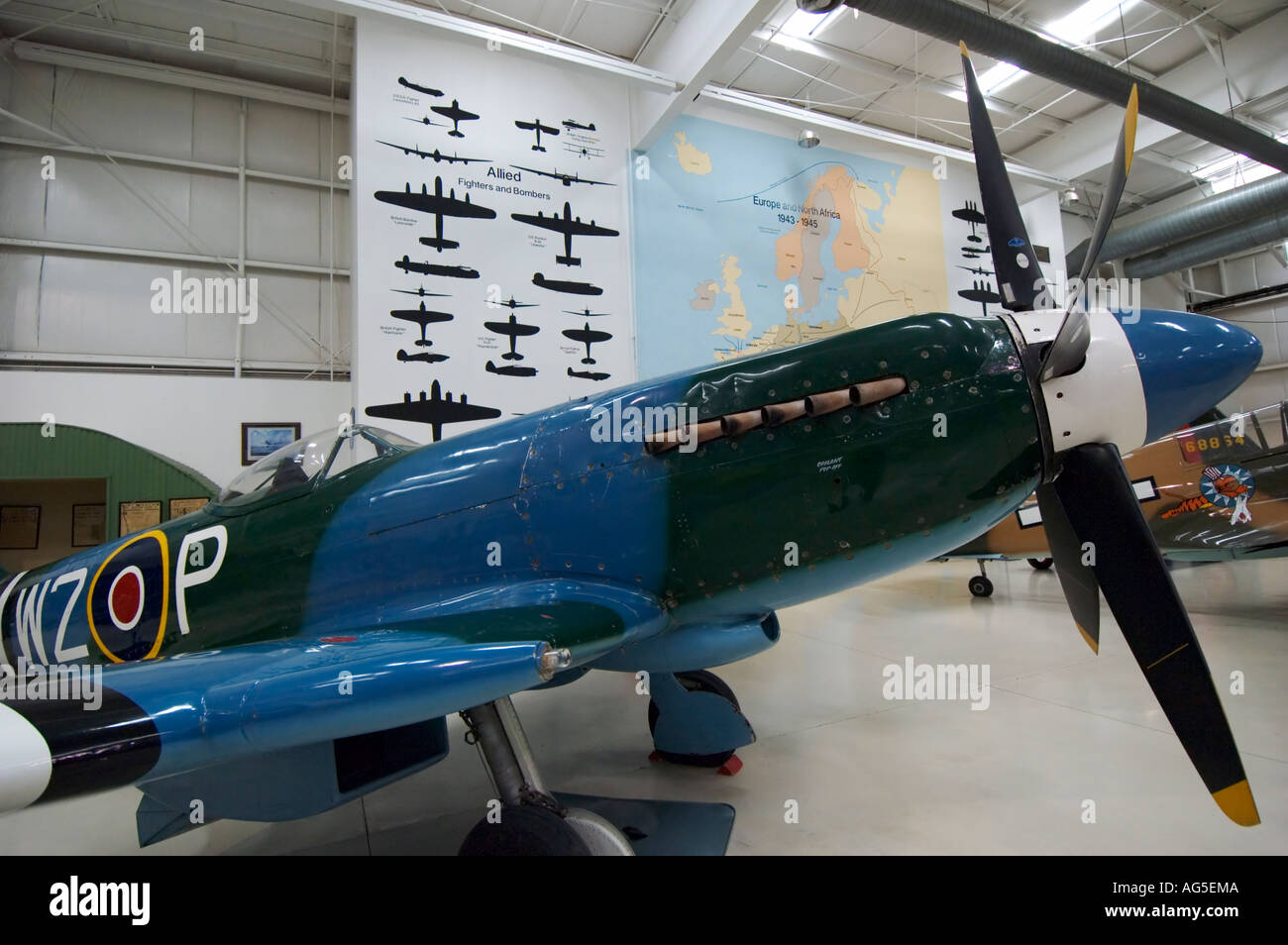 California Palm Springs Air Museum Supermarine MKXIV Spitfire Royal Air Force World War Two ...