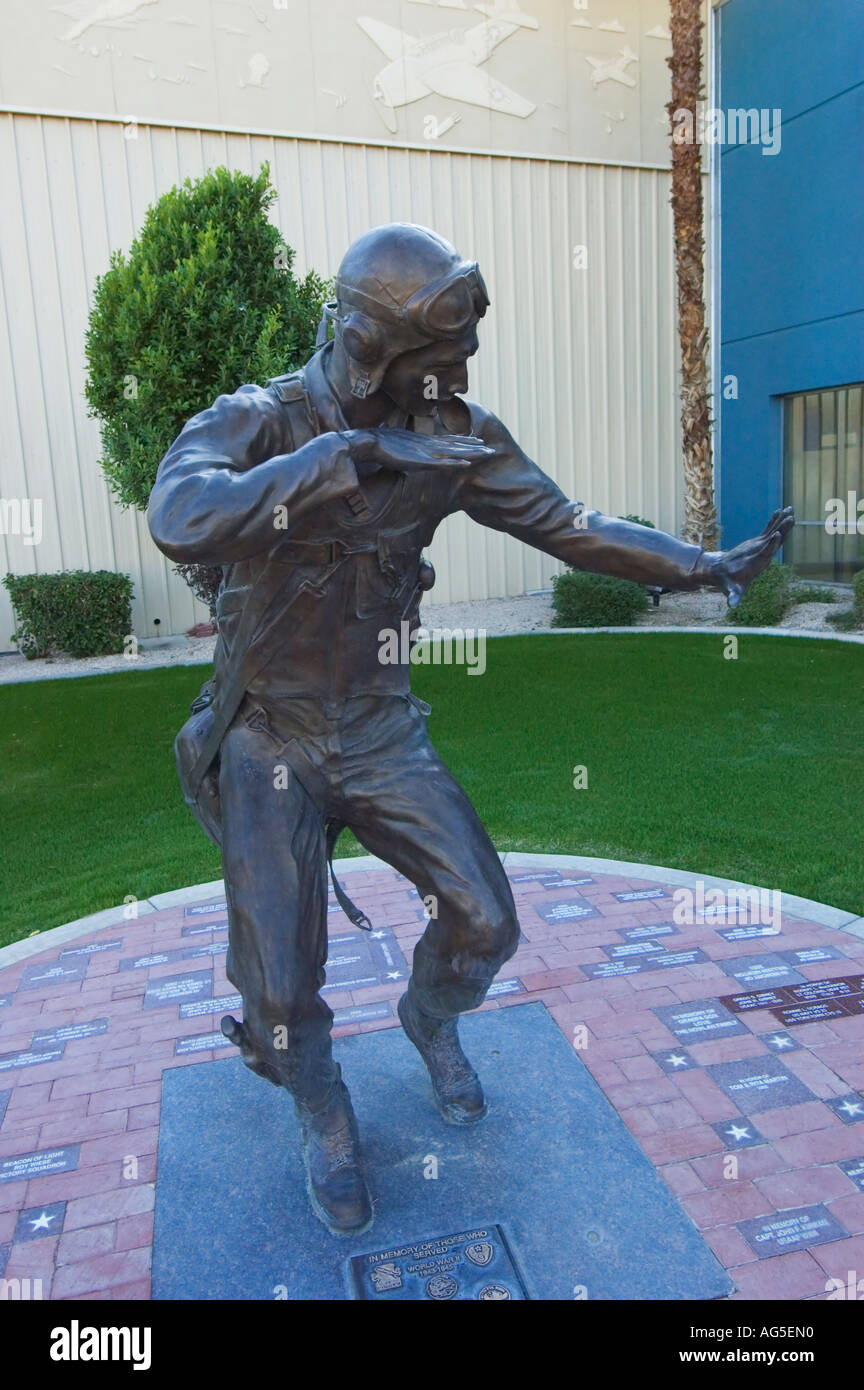 California Palm Springs Air Museum bronze statue World War Two fighter ...