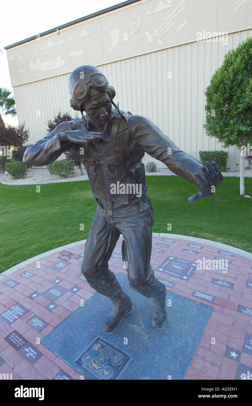 California Palm Springs Air Museum bronze statue World War Two fighter ...