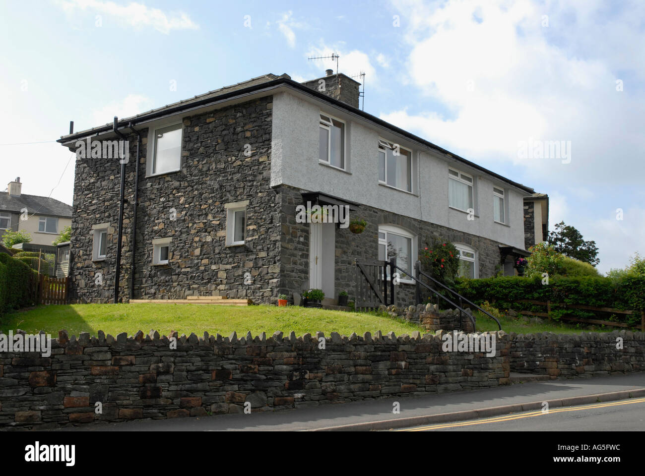 A house in Keswick made with local lakeland slate Stock Photo - Alamy