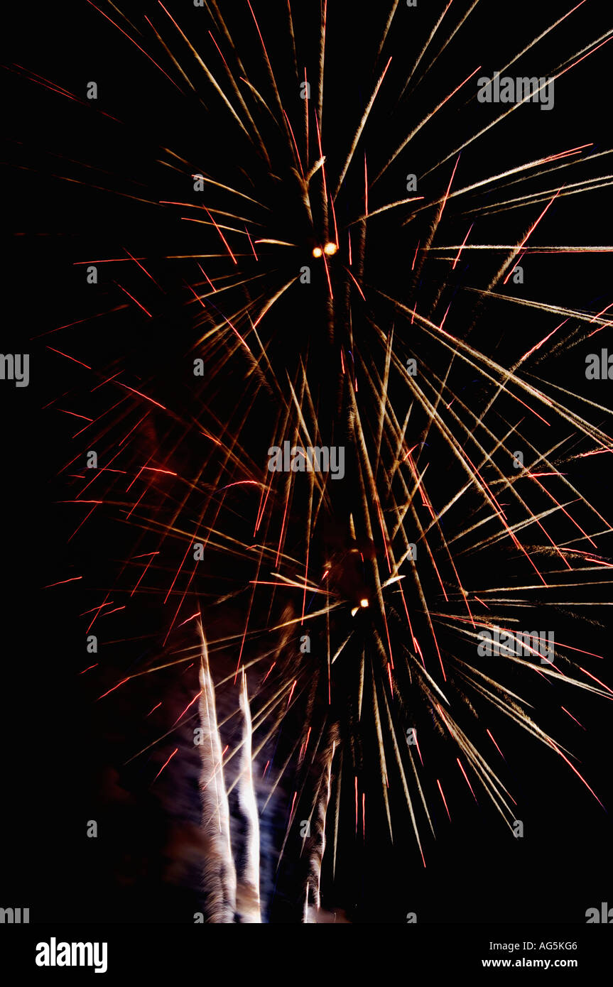 Burst of Red and Gold Fireworks Stock Photo - Alamy