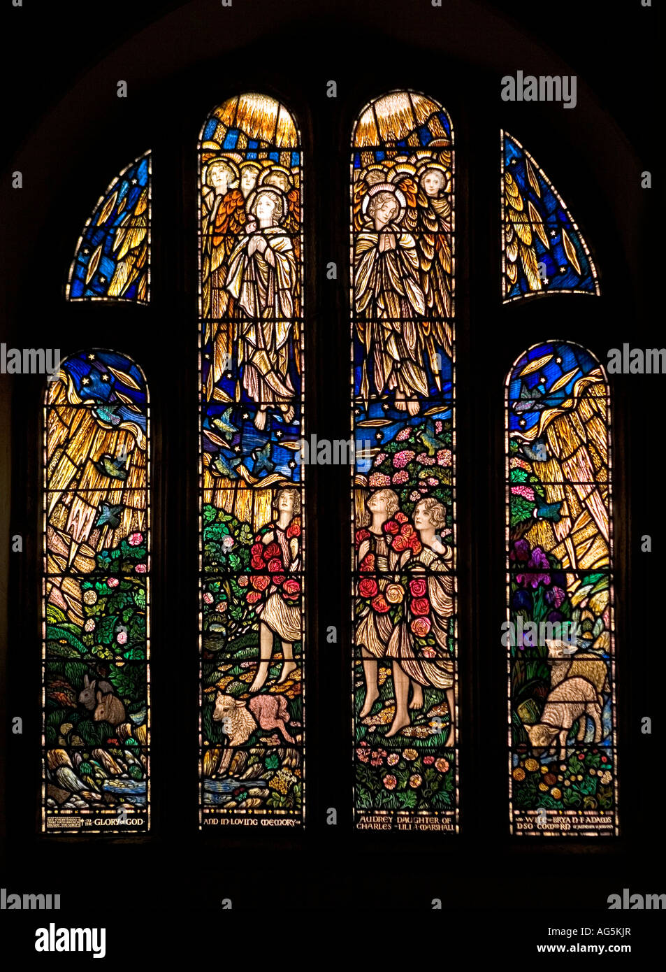 UK Devon Thurlestone All Saints parish church Audrey Marshall memorial ...