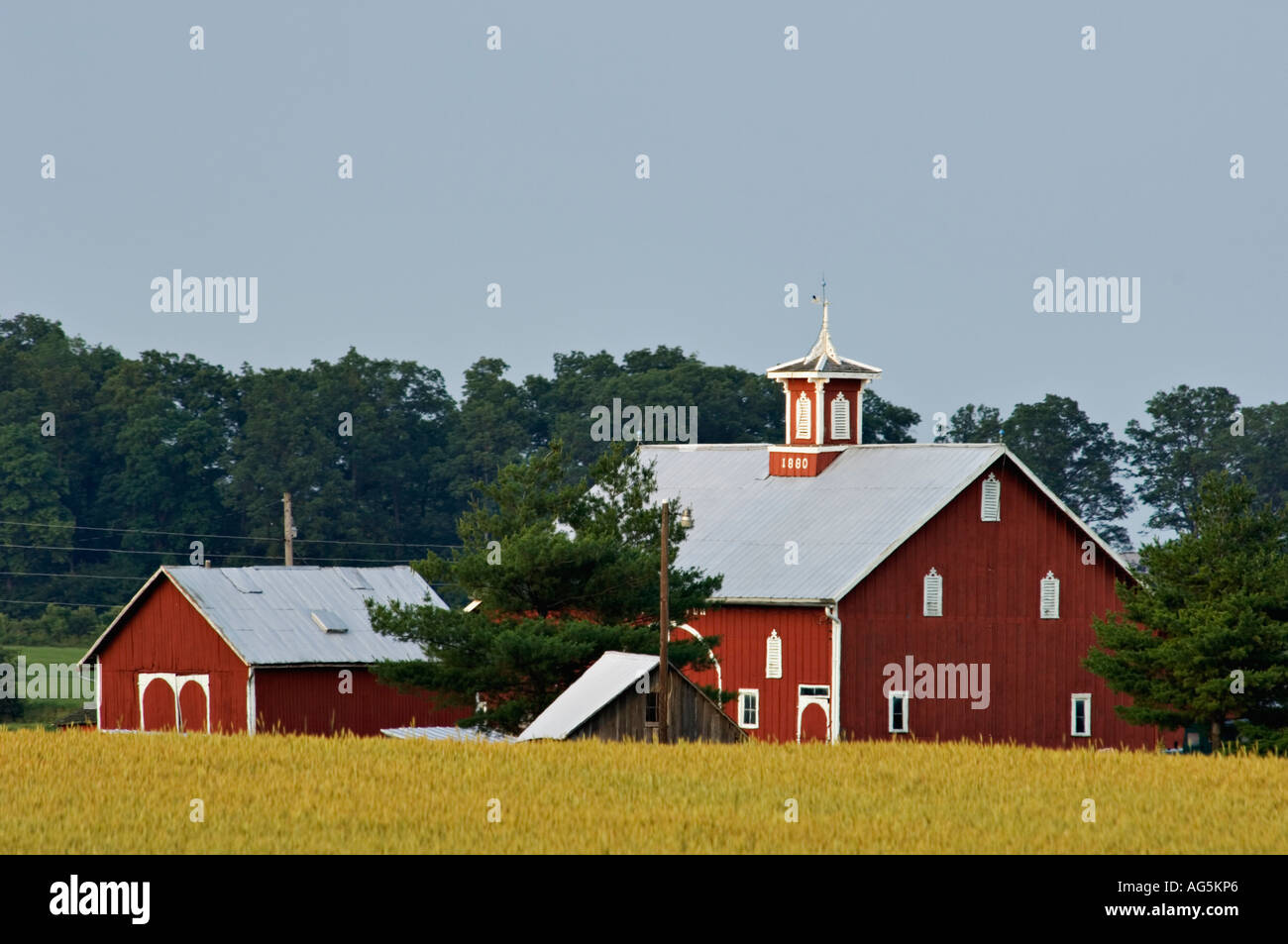 Red Midwestern Barns Ohio Stock Photo - Alamy