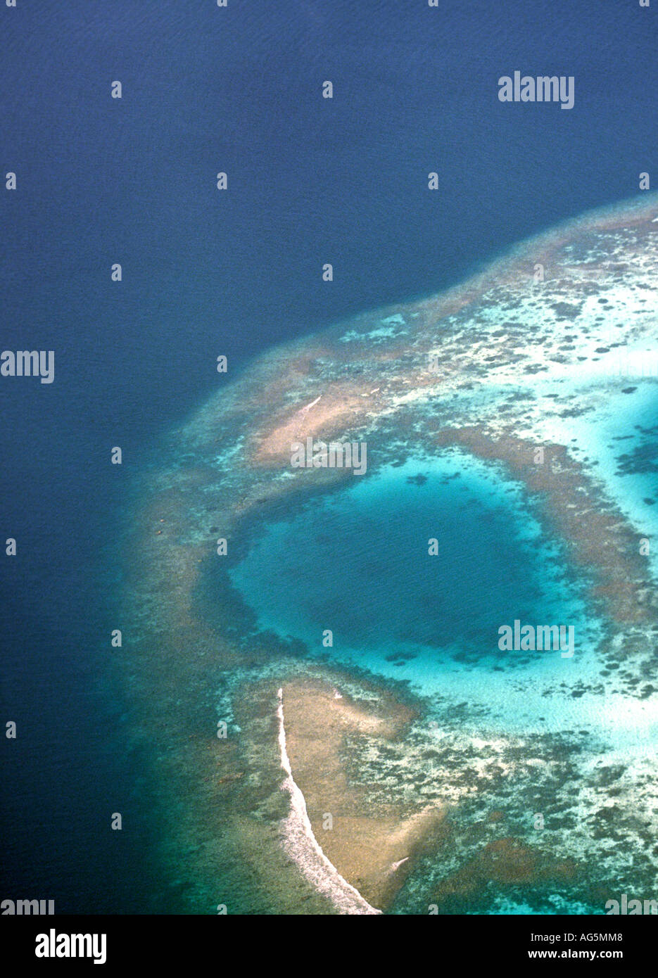 Maldives Aerial reef edge in Kaafu atoll Stock Photo - Alamy