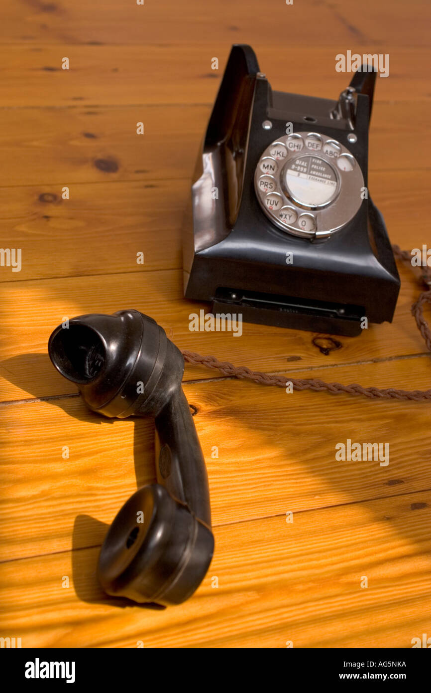 old vintage black GPO General Post Office Bakelite telephone with ...