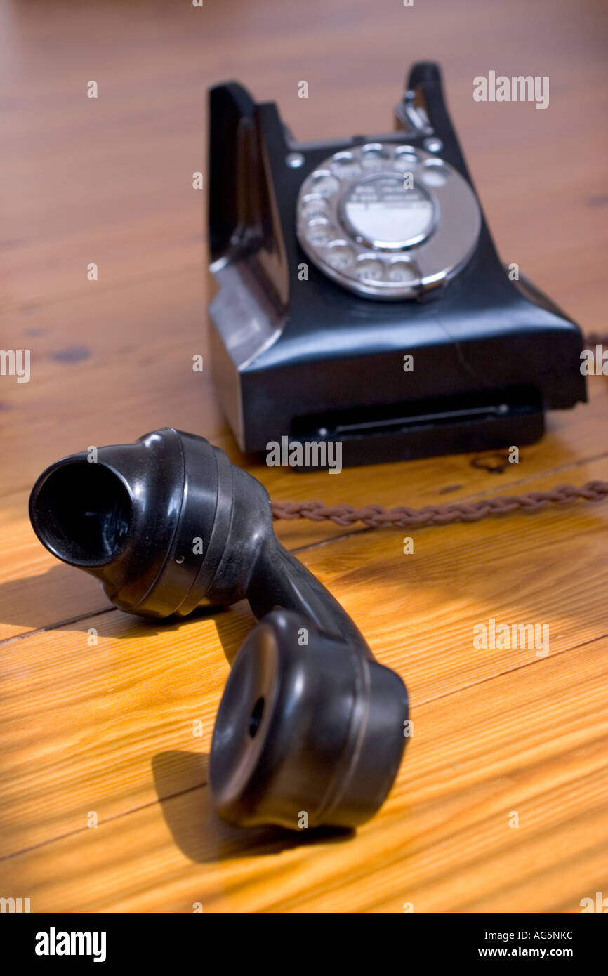 old vintage black GPO General Post Office Bakelite telephone with ...