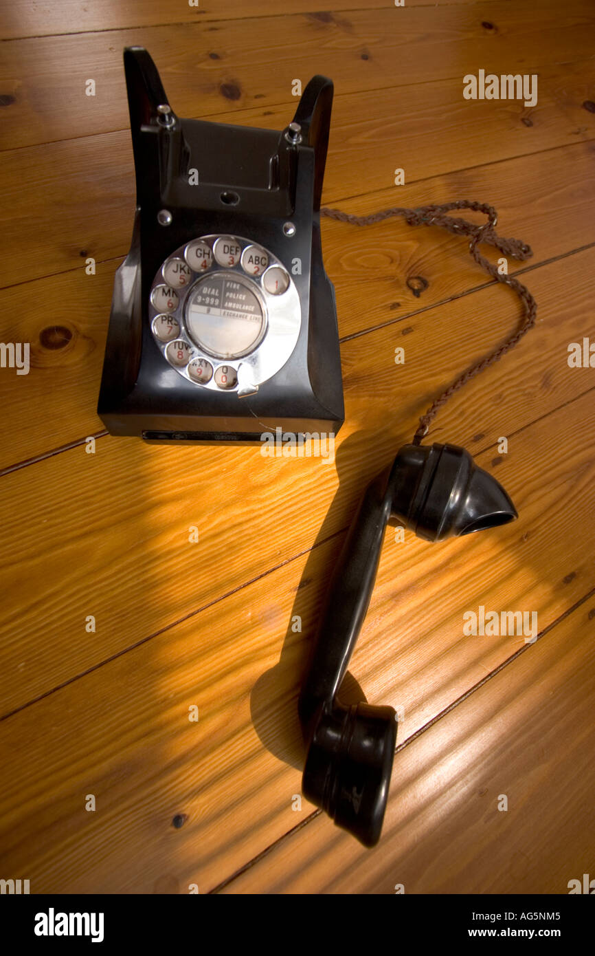old vintage black GPO General Post Office Bakelite telephone with ...