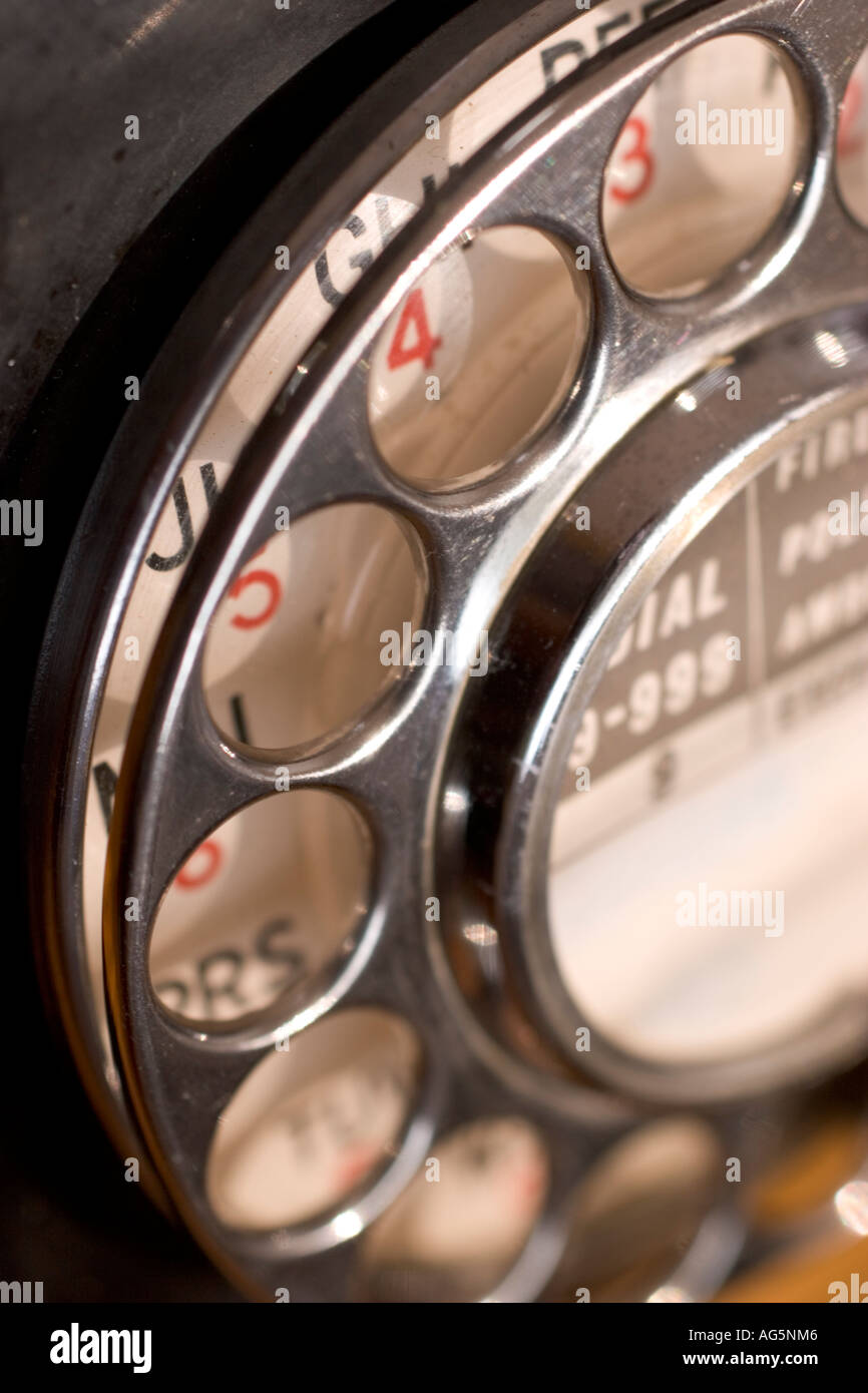 old vintage Bakelite telephone with spin dialer Stock Photo - Alamy