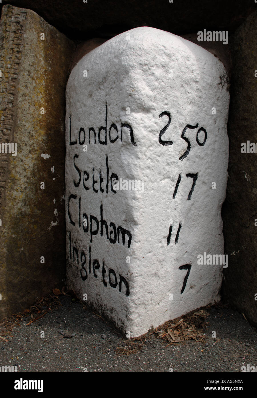 White mile stone hi-res stock photography and images - Alamy