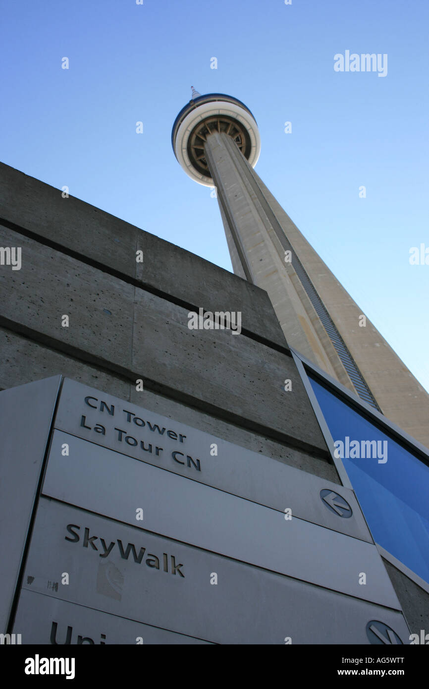 Sign at the base of Toronto's CN Tower Stock Photo - Alamy