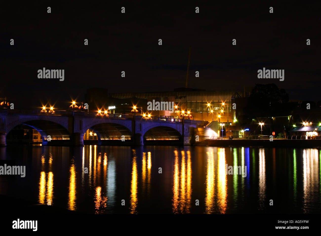 Kingston Bridge at night Stock Photo - Alamy