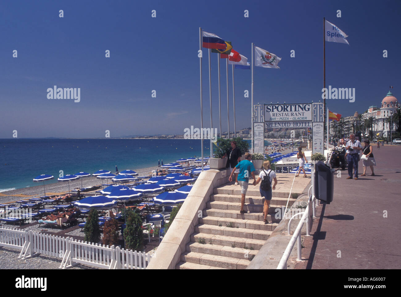 Sunbathers on beach nice france hi-res stock photography and images - Alamy