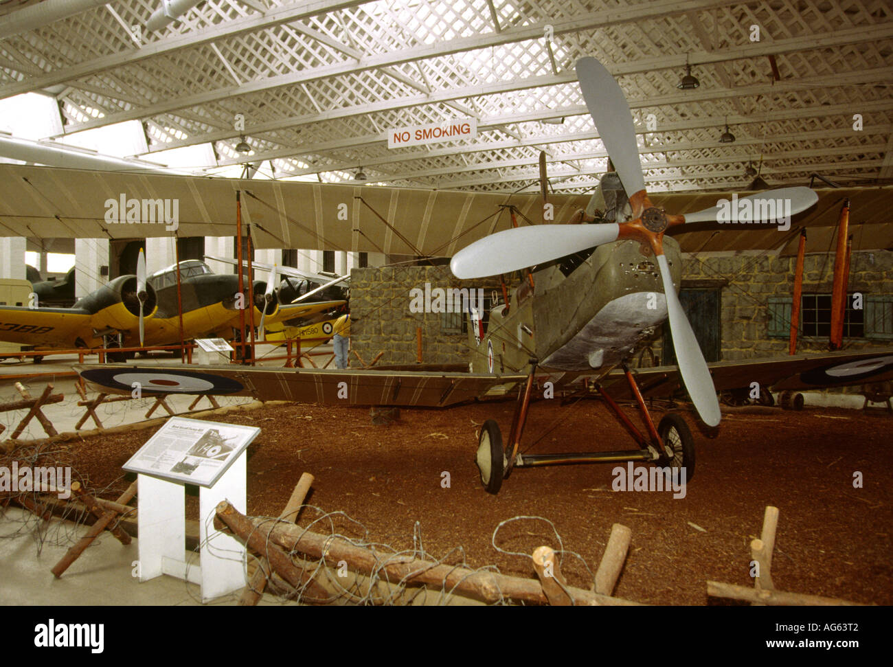 Cambridgeshire Duxford museum Royal Aircraft Factory WW1 RE8 biplane ...