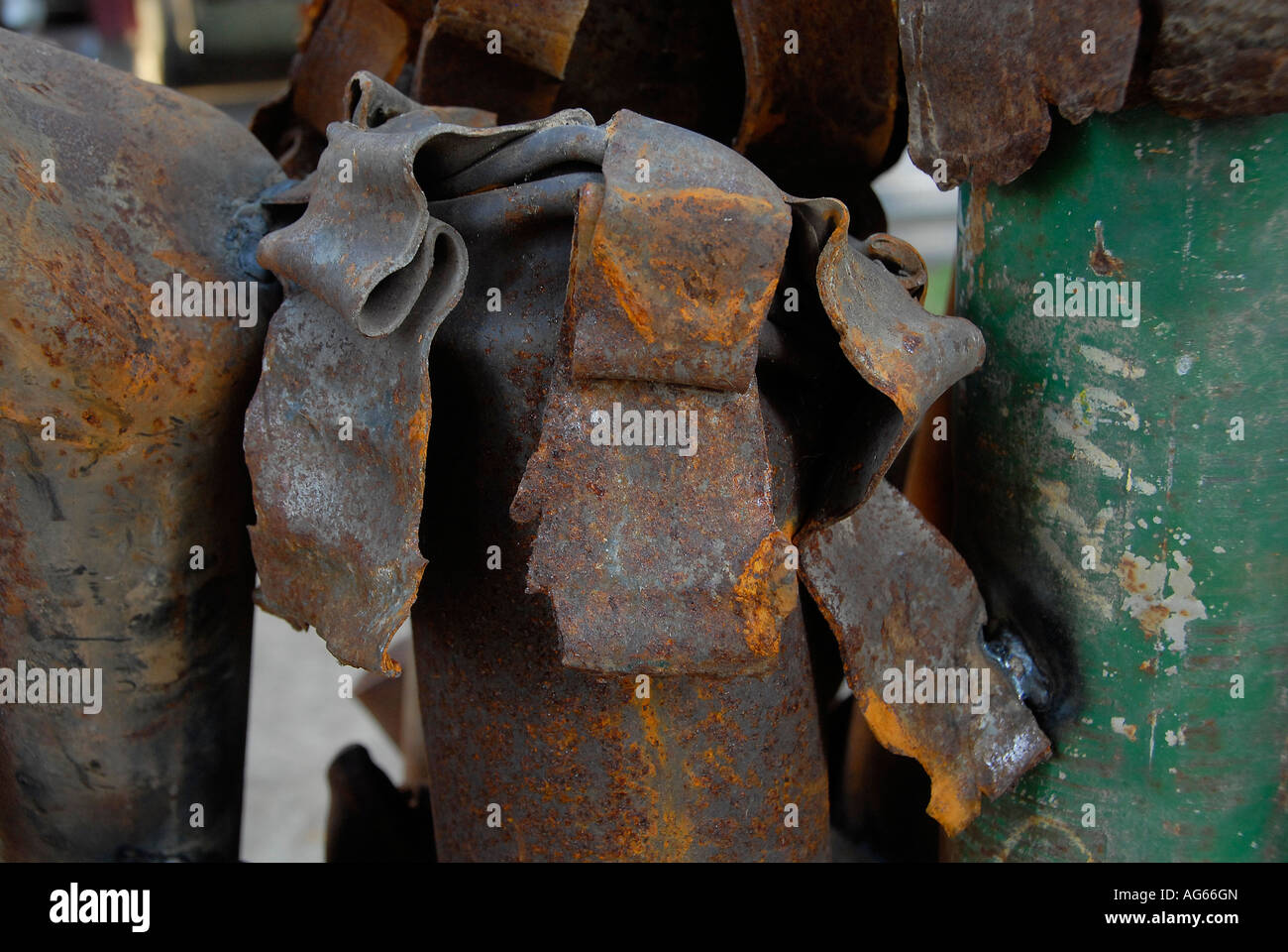 Remnants of Qassam rockets developed by the Izz ad-Din al-Qassam ...