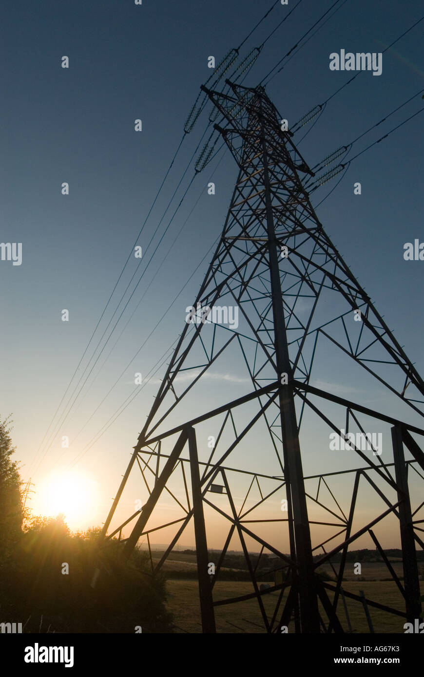 Pylon at Sunset (Portrait Stock Photo - Alamy
