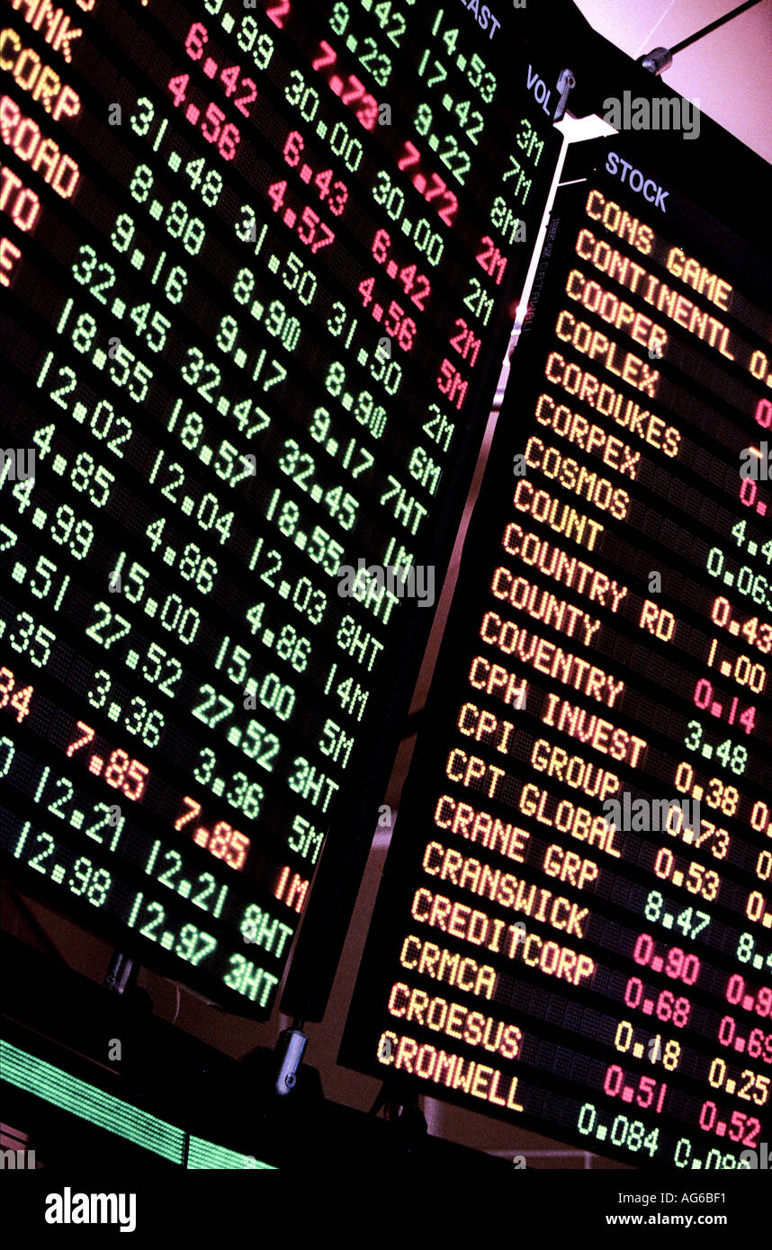 Stock Exchange board Stock Photo - Alamy