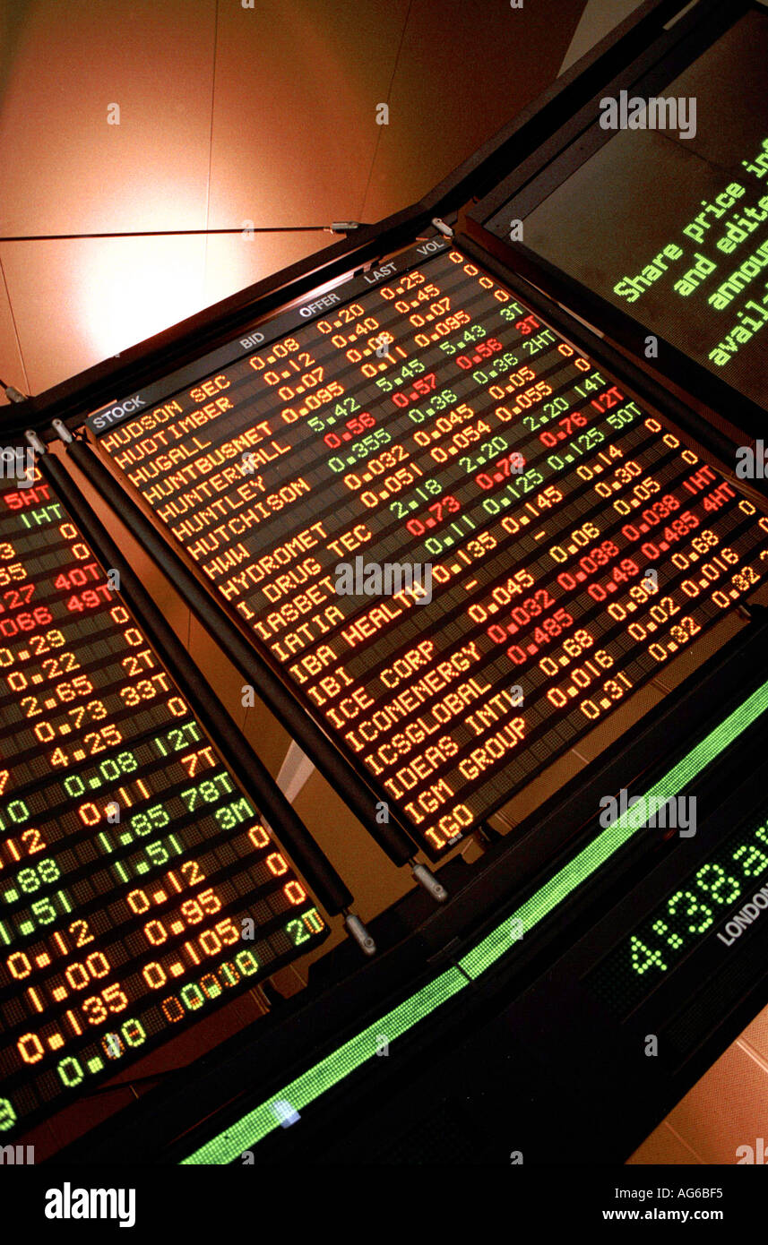 Stock Exchange board Stock Photo - Alamy