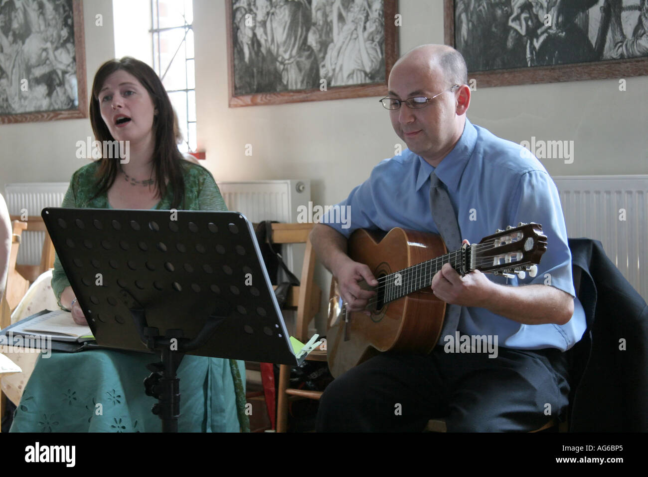small church band performing during roman catholic wedding ceremony ...