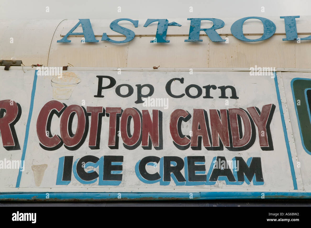 Food stalls on the boardwalk at Coney Island in New York City USA May ...