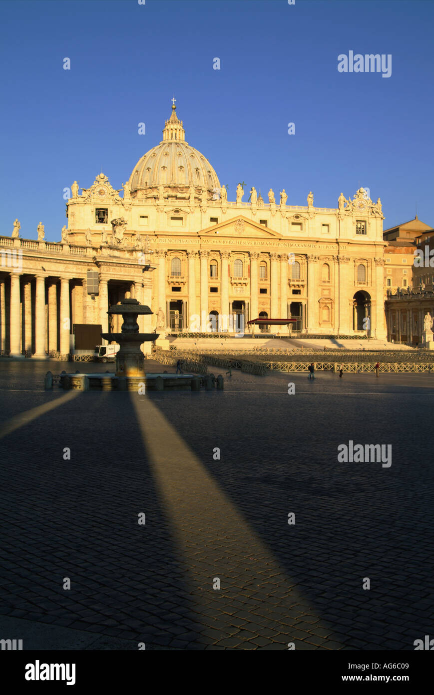 Italy Rome Vatican St Peters and shaft of sunlight in Square Stock ...