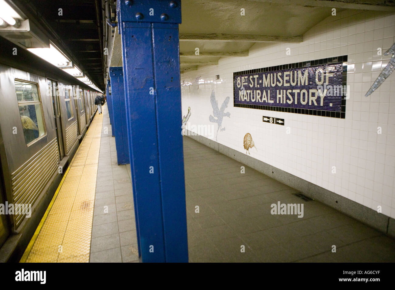 View of the 81st street Museum of Natural History subway station in New ...