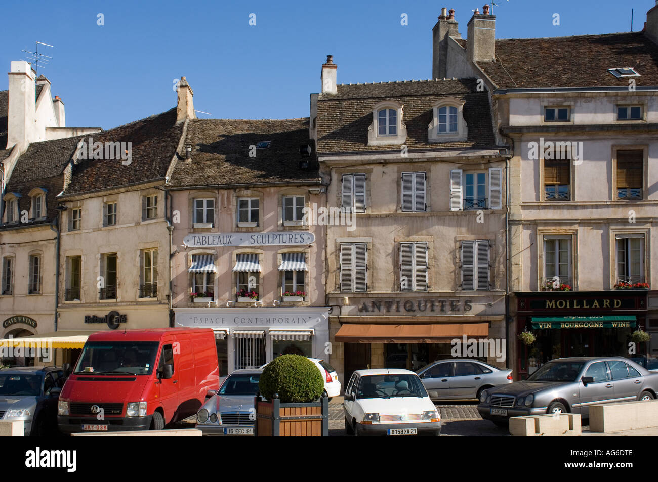 Beaune town centre with traditional french style Burgundian ...