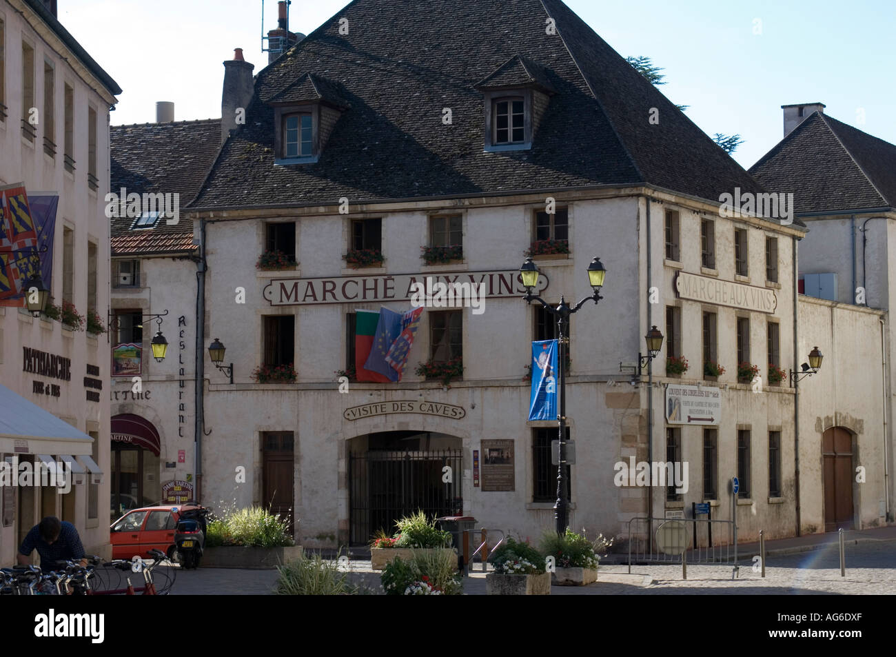 Beaune town centre with traditional architecture, Burgundy, France ...