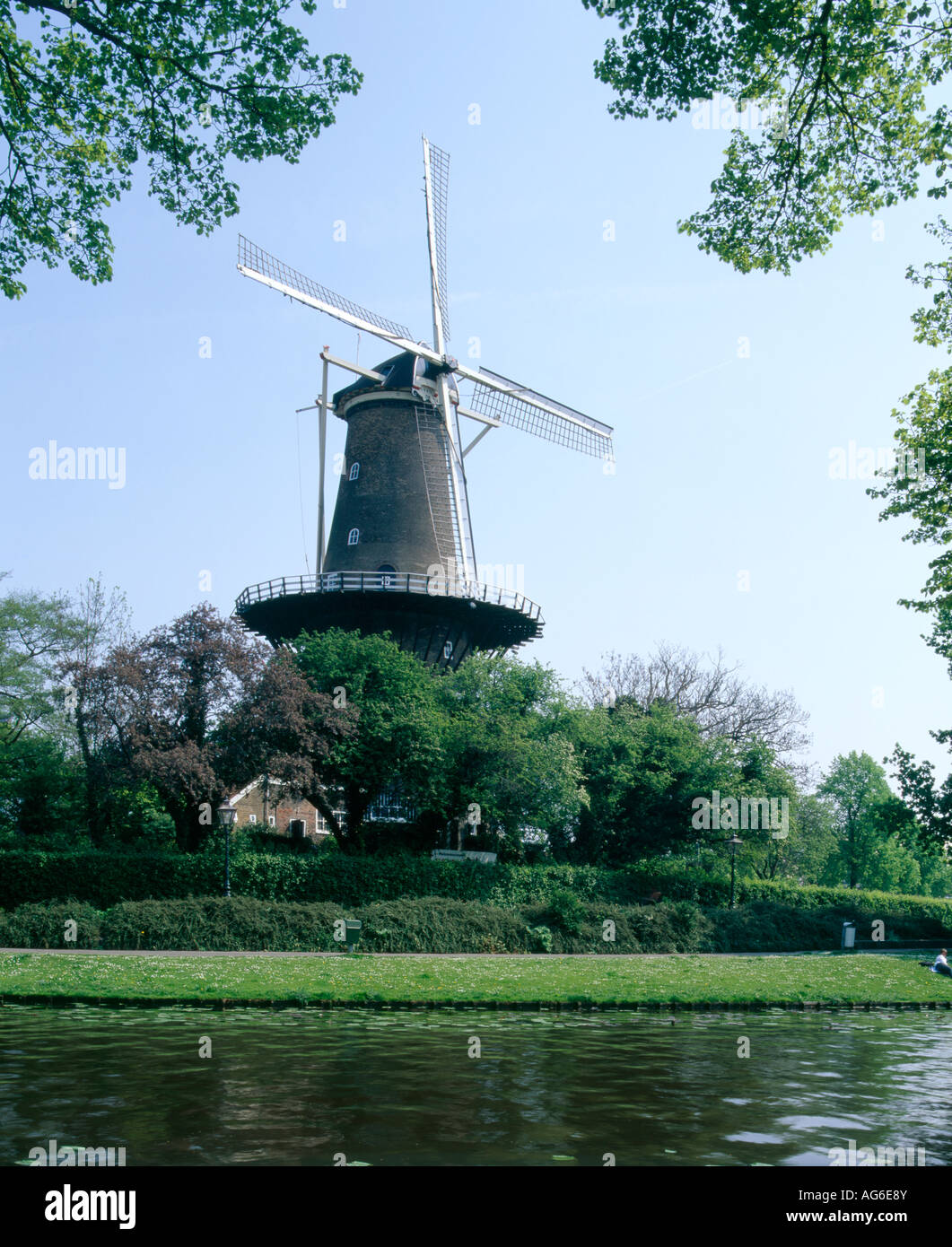 Holland the netherlands europe leiden windmill hi-res stock photography ...