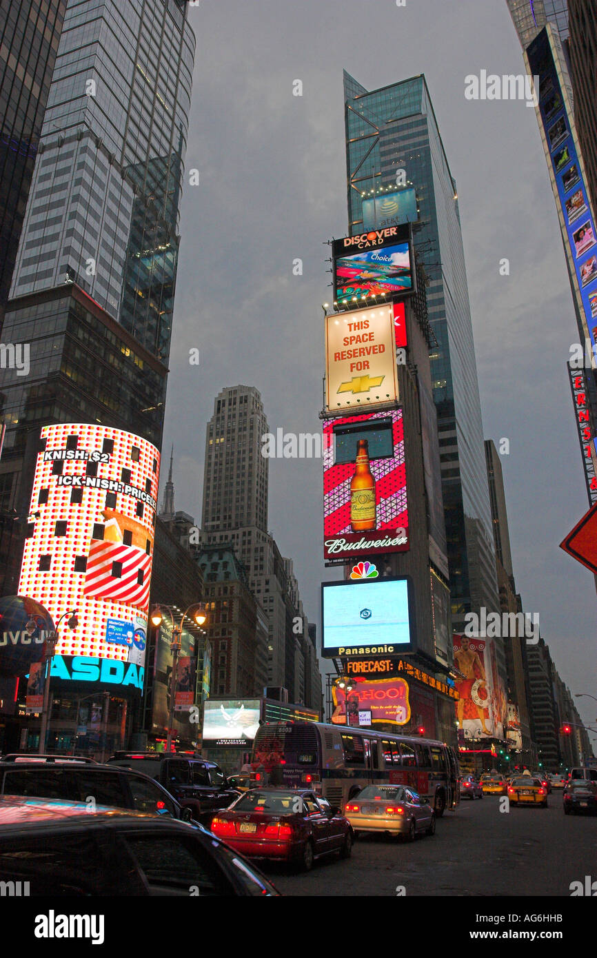 Neon signs in Times Square, Manhattan, New York City Stock Photo - Alamy