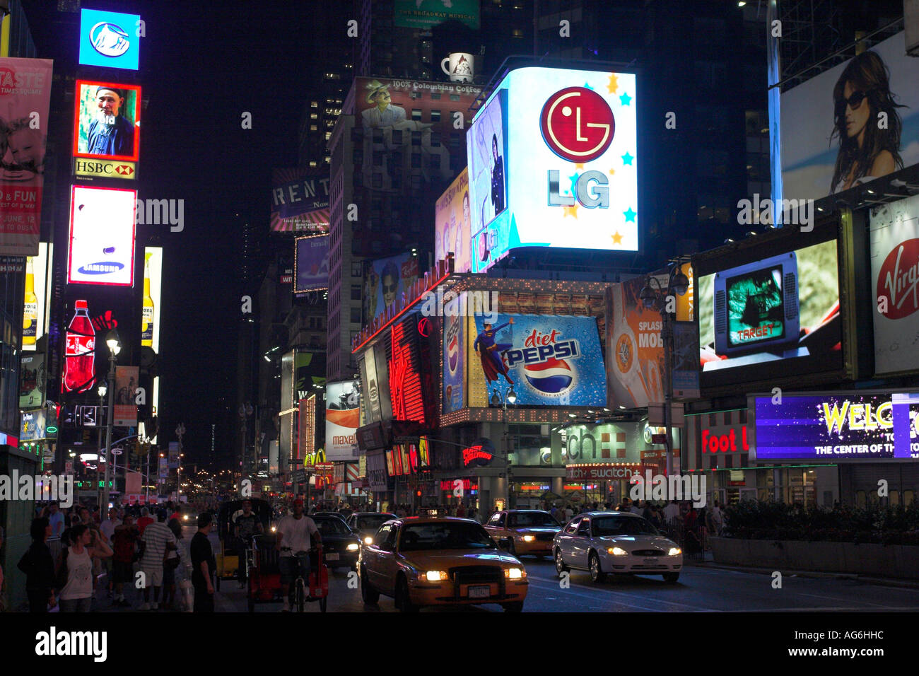 Neon signs in Times Square, Manhattan, New York City, USA Stock Photo ...