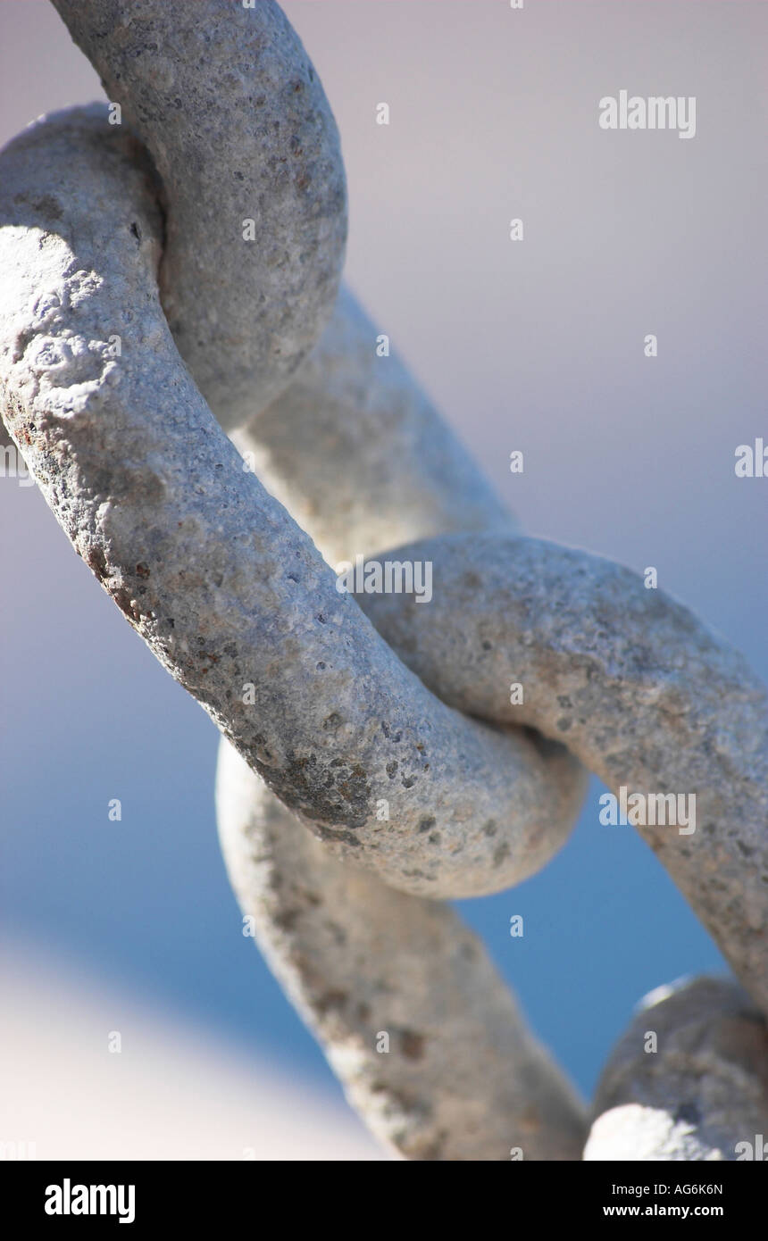 Close up of links on boat chain Stock Photo - Alamy
