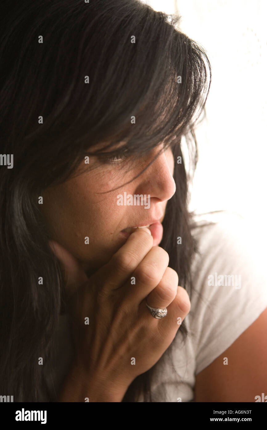 Nervously looking up hi-res stock photography and images - Alamy